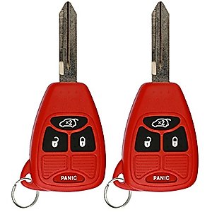 KeylessOption Keyless Entry Remote Control Uncut Car Key Fob Replacement for OHT692427AA KOBDT04A Red (Pack of 2)