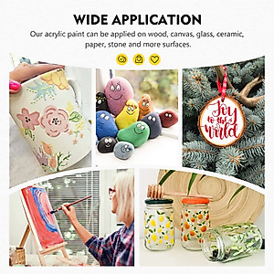 Magicfly Acrylic Paint Set (2fl oz/60ml), 20 Colours Outdoor Acrylic Paint with 3 Paint Brushes, Waterproof, Non-Toxic Craft Paints for Canvas, Wood, Rocks, Fabric, Leather, Ceramic and Model