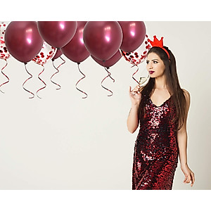 Burgundy Balloons Confetti Balloons Red for Wedding Bridal Shower Birthday Women Party Anniversary Valentines Day Decorations
