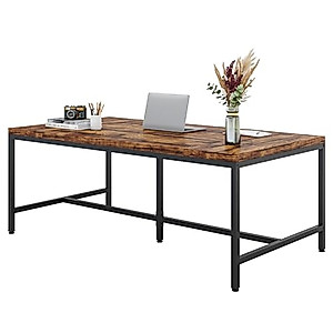Tribesigns 63 Inches Executive Desk Large Computer Desk Office Desk with Thicken Frame for Home Office, Modern Simple Workstation Medium 6FT Conference Table, Meeting Table