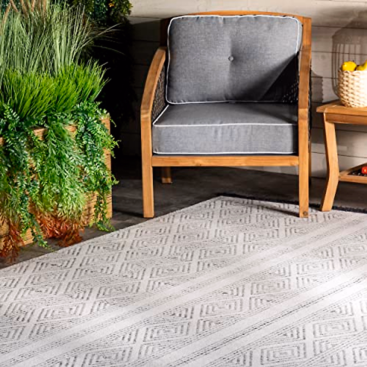 nuLOOM Indoor/Outdoor Striped Miriam Area Rug, 12' x 15', Grey