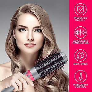 Professional Hair Dryer Brushes Set, 5 in 1 Hot Air Dryer Brush Set with Detachable Hair Brush Comb,One-Step Hot Hair Dryer for Straightening Curling Drying Combing Scalp Massage Styling