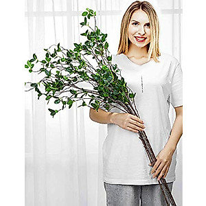 Artificial Plant 43.3 Inch Green Branches Leaf Shop Garden Office Home Decoration (2 pcs)