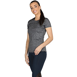 icyzone Workout Running Tshirts for Women - Fitness Athletic Yoga Tops Exercise Gym Shirts (Pack of 3) (S, Charcoal/Burgundy/Turf Green)