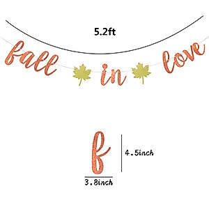 Rose Gold Glitter Fall in Love Banner-Fall Autumn/Wedding/Engagement/Bridal Shower Party Favors Supplies