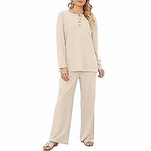 XIEERDUO Womens Loungewear Set,Jogging Suits for Women 2 Piece Outfits Beige XL
