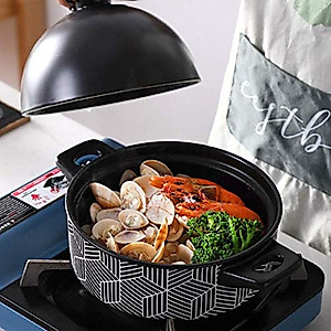 MYYINGBIN 1.3 Liter Moroccan Tagine Slow Cooker Clay Casserole Suitable for Electric Steamer Oven Dishwasher Disinfection Cabinet Microwave Oven Open Flame