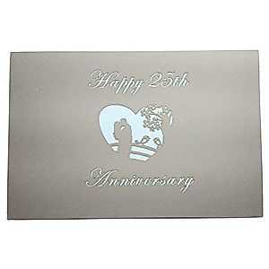 iGifts And Cards Happy 25th Anniversary 3D Pop Up Greeting Card -Soulmates, Celebration, Marriage, Being Together, Celebrate a Milestone, Silver Anniversary, Love Bridge, Congratulations, Romantic