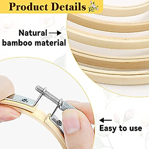 Aoibrloy 5 Pieces Embroidery Hoops Set, 5 Size Bamboo Cross Stitch Hoop 5 Inch to 10 Inch Circle Embroidery Ring for Embroidery, Cross Stitch, Sewing