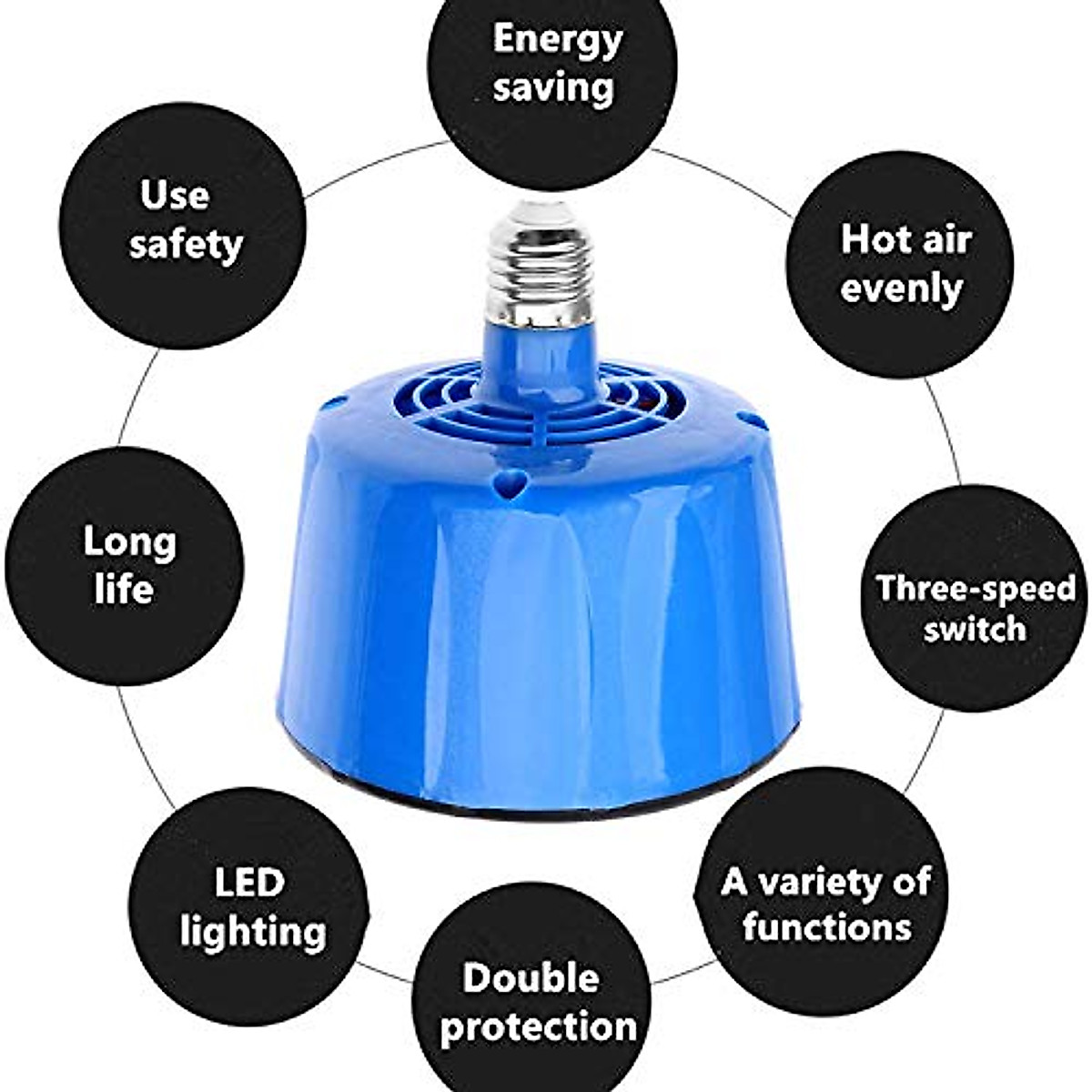 Yencoly Safe Chicken Coop Pet Heater , 100-300W Cultivation Heating Lamp for Pet Chicken Livestock Heat Lamp Tool Livestock Heat Lamp Tool for Pet Chicken Pig Poultry Keep Warming Promote Pet