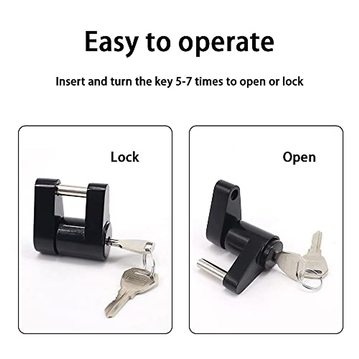 scottchen PRO Trailer Hitch Coupler Lock, Black Dia 1/4 Inch Tongue Lock pin,3/4 Inch Span for Tow Boat AUTO RV Truck Car's Coupler (1 Pack)