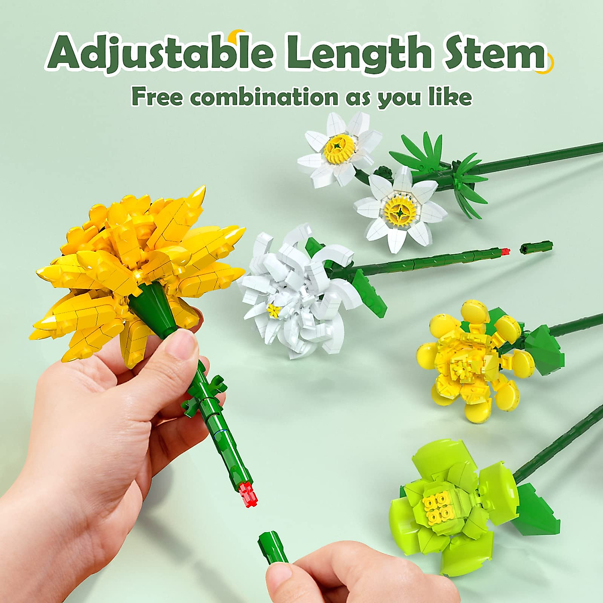 Flower Bouquet Building Kit 697PCS Toy Building Block Sets Artificial Flowers Botanical Collection New 2022 for Adults Kids Girls,Christmas Thanksgiving Day Gifts