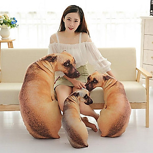 Toyvian 1PC 3D Dog Throw Pillow 3D Simulation Plush Stuffed Animal Cushion Pillow Toy for Kids, Home, Bed, Sofa (Hound 50cm)