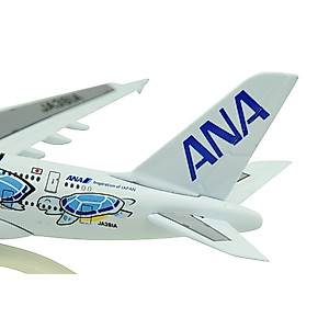 TANG DYNASTY(TM) 1:500 15cm A380 ANA Sea Turtle Metal Airplane Model Plane Toy Plane Model (Blue)