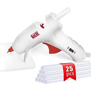 KeLDE Long Fine Tip Hot Glue Gun Kit With 25pcs Glue Sticks, 20W Adjustable Dual Temp Melting Glue Gun for DIY Handcraft, Precision Projects, Repairing