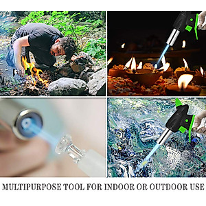 Spicy Dew Blow Torch - Creme Brulee Torch - Refillable Professional Chefs Culinary Kitchen Torch with Safety Lock and Adjustable Flame - Micro Butane Torch with Fuel Gauge - Cooking Food Torch