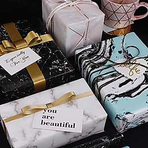 WRAPAHOLIC Wrapping Paper Roll - Marble Reversible for Birthday, Holiday, Wedding, Baby Shower - 4 Rolls - 30 inch X 120 inch Per Roll