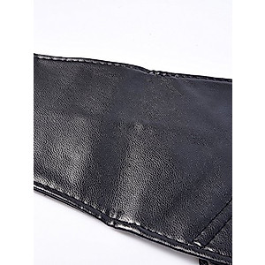 EBOOT Elastic Wide Waist Belt Tied Corset Cinch Belt with Press Button, Black