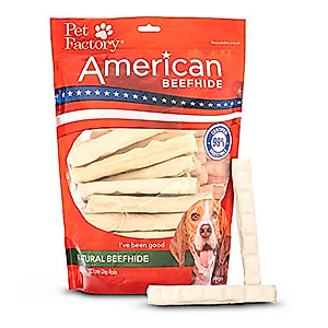 Pet Factory American Beefhide 5" Chip Rolls Dog Chew Treats - Natural Flavor, 50 Count/1 Pack