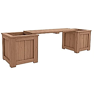 Yardistry YM12841 Planter Bench, Mocha Brown Stain