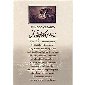 Designer Greetings Why God Created Nephews Religious Die Cut Window Birthday Card