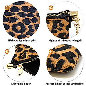 Me Plus Women Fashion Leopard Print Handbag Shoulder Crossbody Bag Clutch Pouch Detachable Gold Chain Strap (Animal Print - Brown)