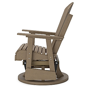 Signature Design by Ashley Hyland Wave Outdoor Swivel Glider Chair, 31" W x 30" D x 42" H, Brown