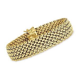 Ross-Simons Italian 14kt Yellow Gold Riso-Link Bracelet. 7 inches