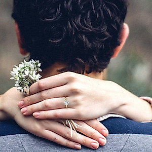 Clara Pucci 1.50 ct Round Cut Solitaire Moissanite Engagement Wedding Bridal Promise Anniversary Ring 18K Yellow Gold Size 5.25