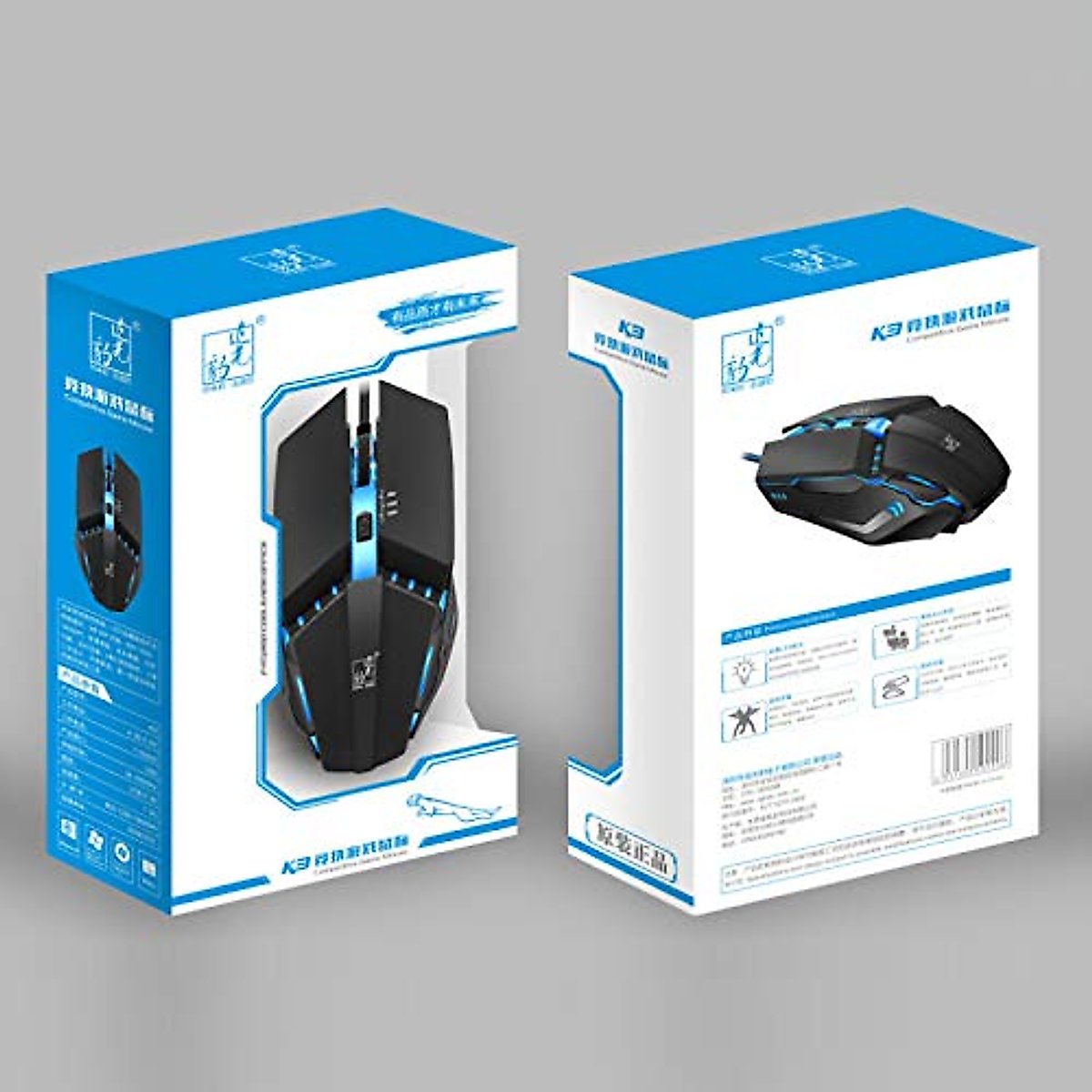 Akin K3 USB Wired Gaming Mouse Notebook Gaming Mouse 7-color RGB RGB Chroma Backlit Competitive Mouse Ergonomic 7 Button Programmable Mouse