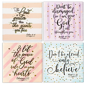 Pipilo Press 8 Pack Inspirational Bible Verse Magnets for Fridge, Christian Office Decor, Scripture Gifts (2.5 in)