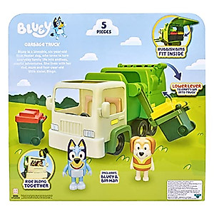 Garbage Truck - 2.5" Bluey and Bin Man poseable Figures with Playset, Multicolor