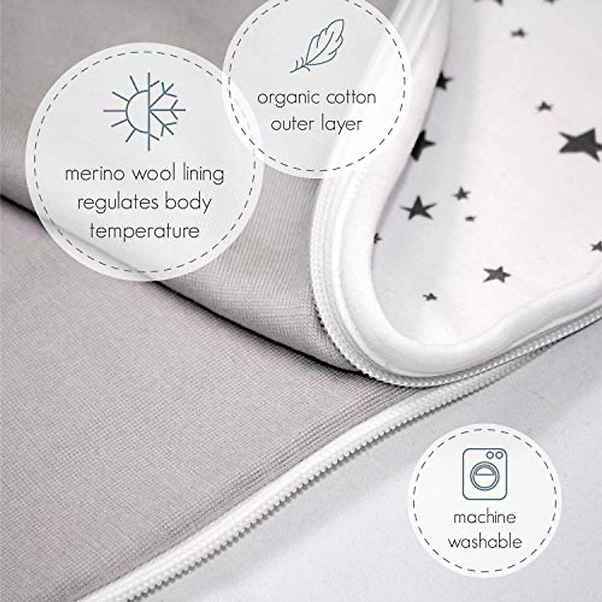Woolino 4 Season Baby Sleep Sack, Australian Merino Wool Wearable Blanket, 2-24 Months, Sheep
