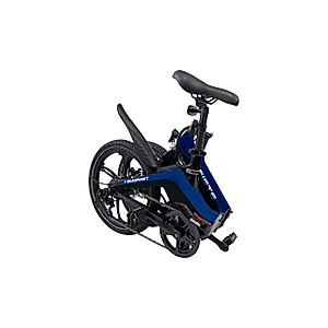 BLAUPUNKT FIETE 20 Inch Folding Electric Bike, Pedal and Throttle Assist, Foldable Step-Through Frame, UL Certified eBike for Adults, Blue/Black
