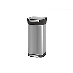 Joseph Joseph Intelligent Waste Titan Trash Can Compactor Kitchen Bin with Odor Filter, Holds up to 60L After Compaction, Stainless Steel, 20L