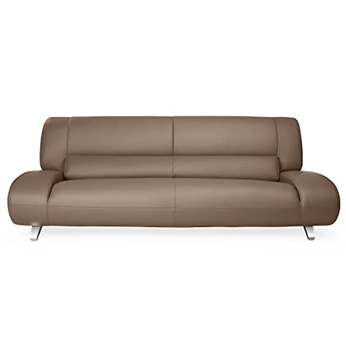 Zuri Furniture Modern Aspen Brown Microfiber Leather Sofa