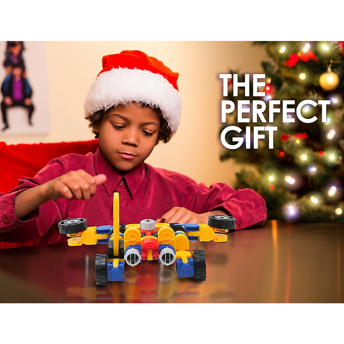 Skoolzy Klikio 8 in 1 Construction Building Engineering Toys 98 Piece Kit - STEM Bin Toys for Ages 7+, Includes Storage Bag and Booklet with Building Designs