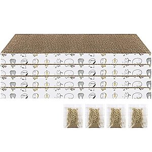 PatiencET Cat Scratcher 4 PCS Cat Scratch Pad Reversible Scratcher Scratching Texture Design Durable Scraper
