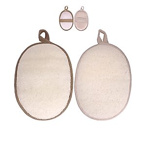 Exfoliating Body Scrubber Loofah Sponge (2 Pack), 100% Natural Lufa Bath Scrubber Body Scrubbers for Shower Scrub Loofa, Large Lufas for Men and Women Loufa Biodegradable Exfoliator Scrubber Luffa