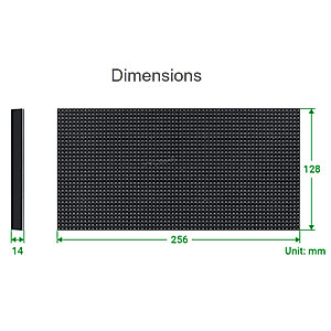 RGB Full-Color LED Matrix Panel Pitch 4mm Pixels 64×32 with 2048 Individual RGB LEDs Adjustable Brightness for use with Raspberry Pi etc @XYGStudy (RGB-Matrix-P4-64x32)