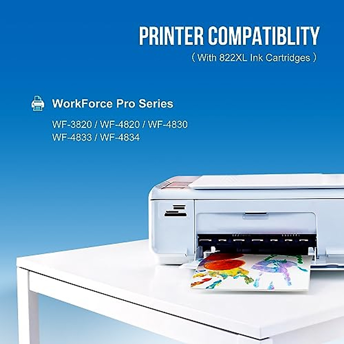 822xl Black Remanufactured Replacement for Epson 822XL 822 XL T822 T822XL Ink Cartridges Black for Workforce Pro WF-4830 WF-4820 WF-3820 WF-4833 WF-4834 Printer (2 Black)