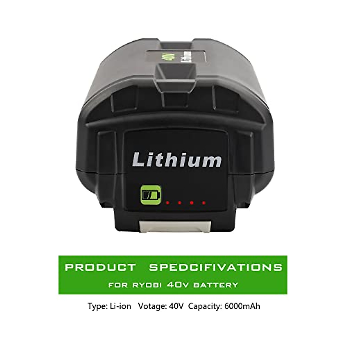 DV8DKV7 40V 6.0Ah Battery Replacement for Ryobi 40v Battery, 6000mAh High Capacity Compatible with Ryobi 40v Tools and Charger