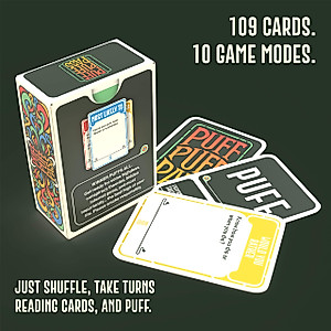 Puff Puff Pass: The Card Game for Stoners w/ 109 Hilarious Trivia, Conversation Starters, Would You Rathers, and More.