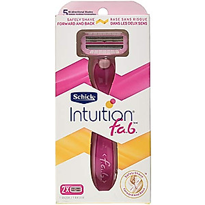 Schick Intuition f.a.b. Razor, Effortless Shaving for Women, 1 Handle and 2 Razor Blade Refills