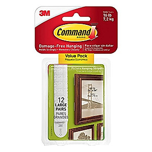 Command Picture & Frame Hanging Strips WZ8G41, Large, 12 Pairs