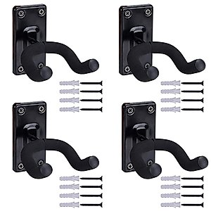 Latitude Guitar Wall Mount Bass Guitar Holder Electric Guitar Hanger 4 Pack Guitar Wall Hook Guitar Holder