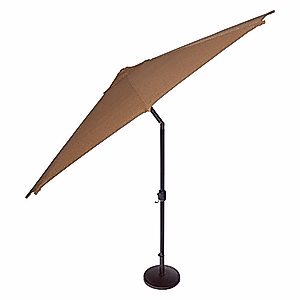 Coolaroo 90% UV Block 2 Position Adjustable Tilt Umbrella, 11' Round, Mocha
