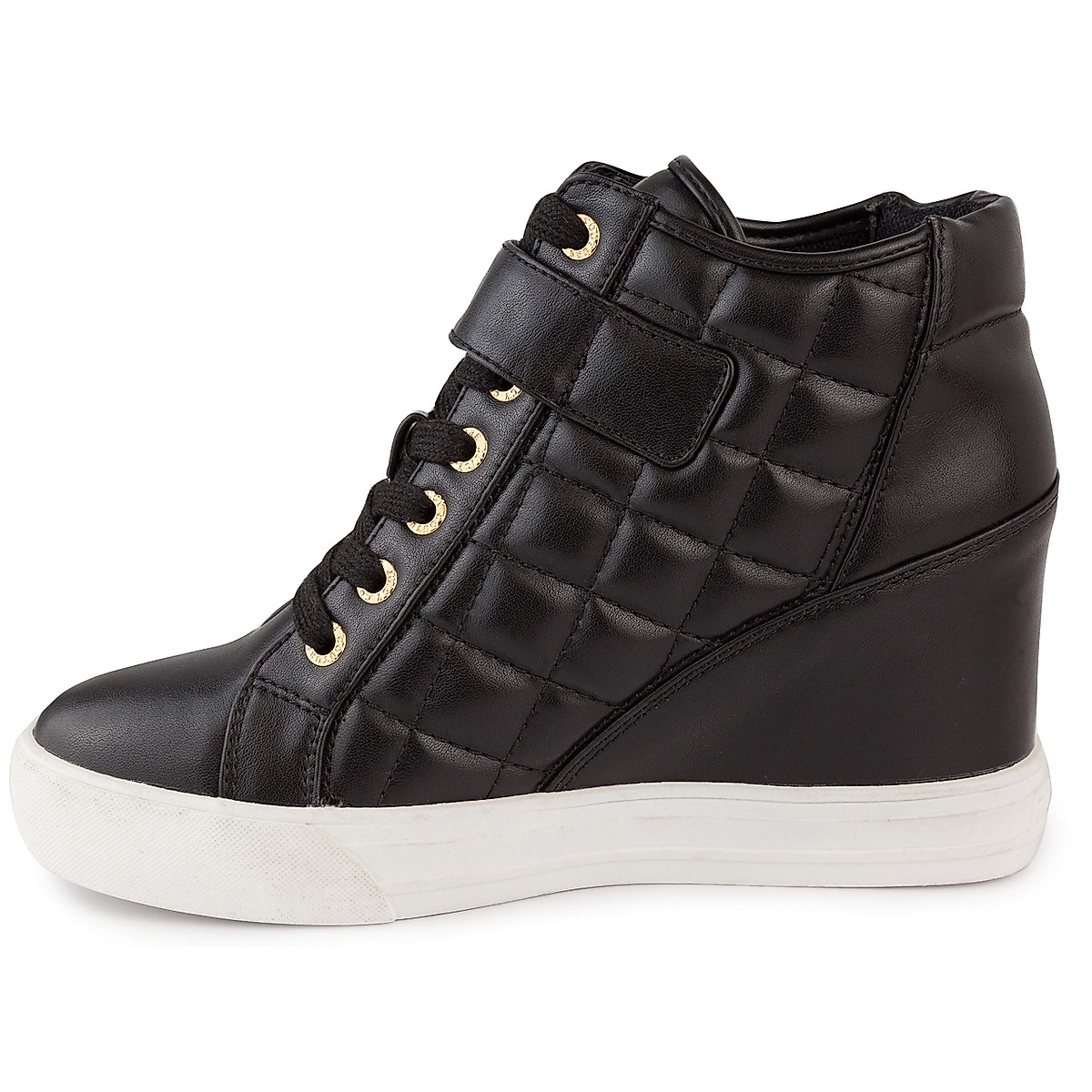 Juicy Couture Womens Wedge Sneakers High Top Womens Sneakers with Wedge, Wedgies Sneakers for Women-Journey 8.5 Black