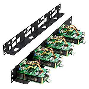 UCTRONICS Ultimate Rack with PoE Functionality for Raspberry Pi 4, 19" 1U Rackmount with PoE HAT, All IO on One Side, OLED Display, Power Switch, and Cooling Fan