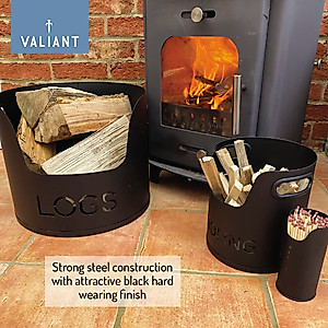 Valiant 3-Piece Fireside Metal Storage Set Black